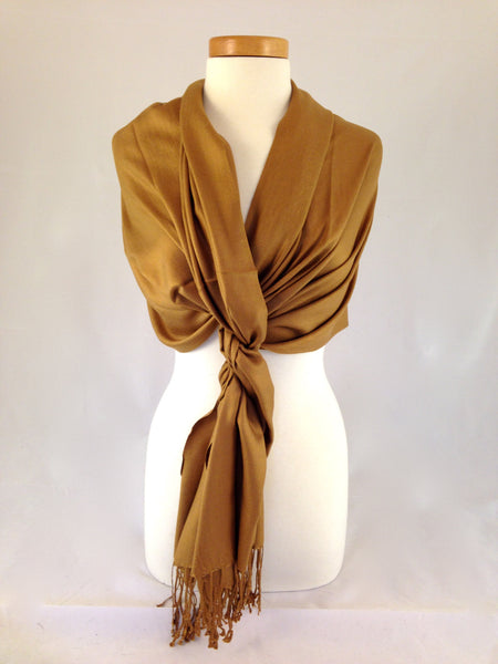 Bronze Gold Solid Pashmina – Pashmina Perfection